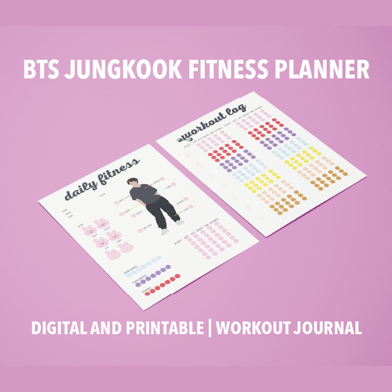 BTS BT21 Jungkook planner fitness de a supplementary story - Colab55