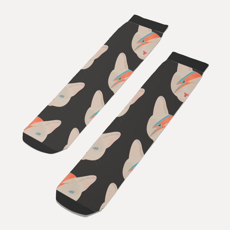 Meia Cat Bowie de Talita - Colab55