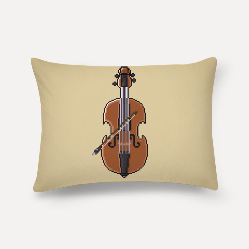 Almofada Pixel art Cello vista frontal 2 de PixelCarvel - Colab55