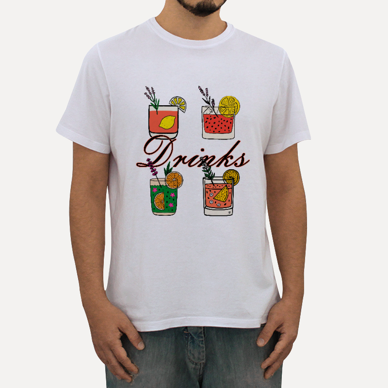 Camiseta Hora do Drink – Arte Colorida de biZU digitalart - Colab55