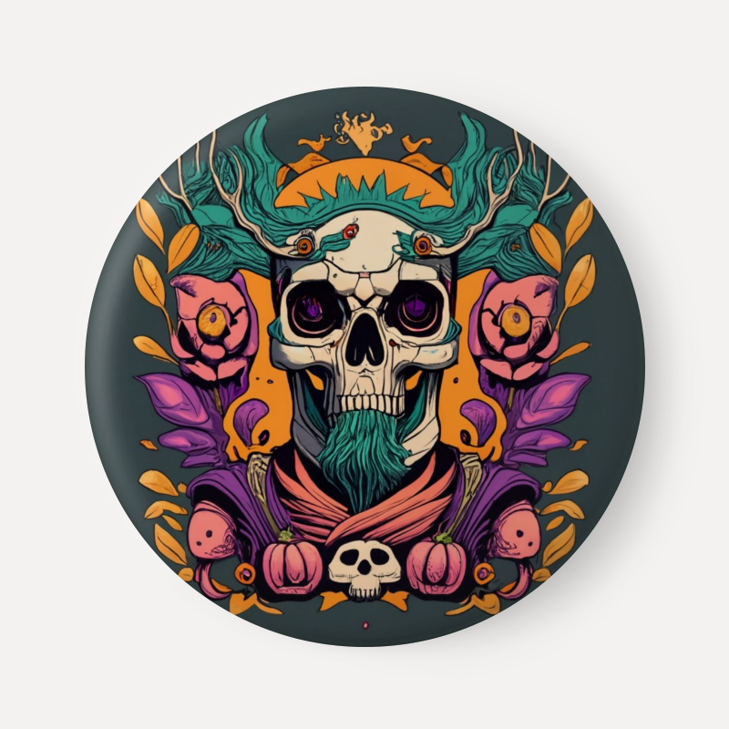 Boton Caveira Macabra De Halloween de Cynthia Queiroz - Colab55